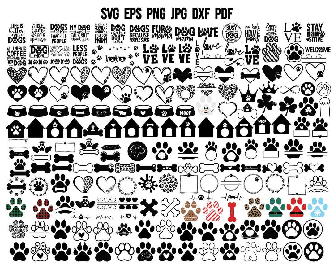 Dog SVG | Paw Print SVG | Paw SVG | Dog Silhouette | Dog Mom Svg | Dog ...