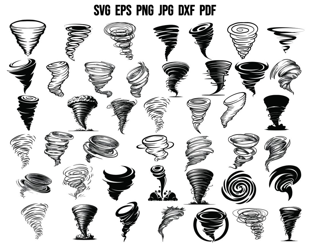 Tornado SVG | Tornado Silhouette | Tornado Cut File | Tornado Cricut ...