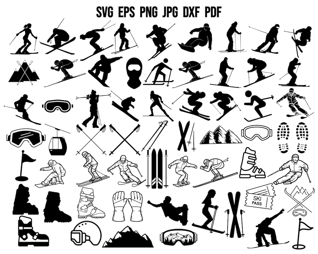 Skiing SVG | Ski SVG | Winter Sport SVG | Ski Cut File | Ski Silhouette ...