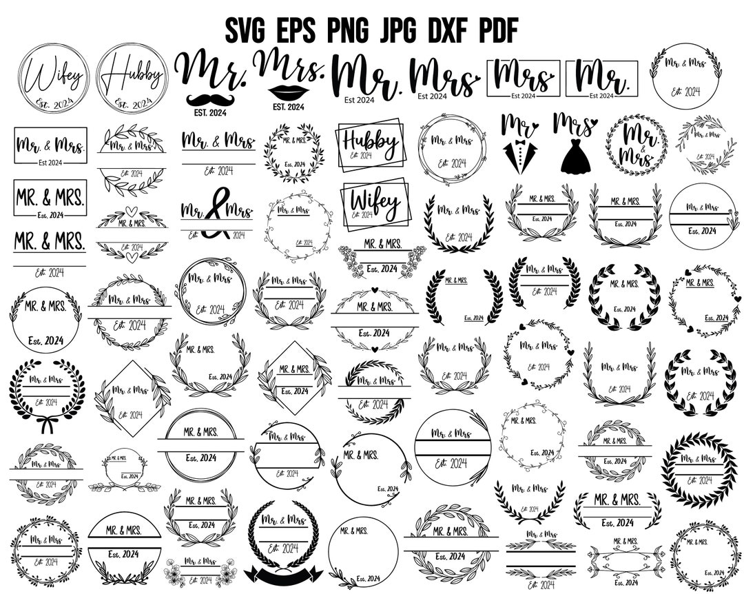 Wedding SVG | Mr Mrs SVG | Wedding Decor | Wedding Monogram | Mr Mrs ...