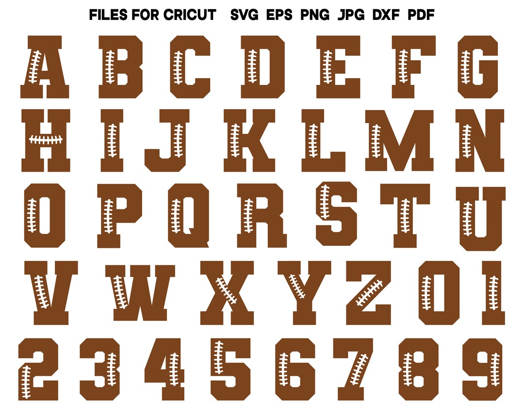 Football SVG Football Font SVG Football Numbers SVG Football Cut File ...