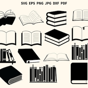 Books SVG | Books Cut File | Reading SVG | Books Silhouette | School ...