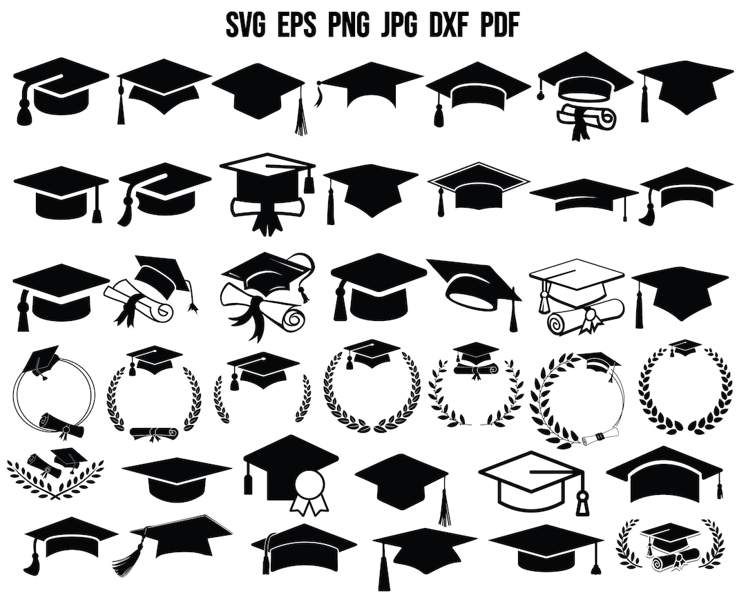 Graduation Cap SVG | Graduation Svg | Graduation Silhouette | Graduate ...