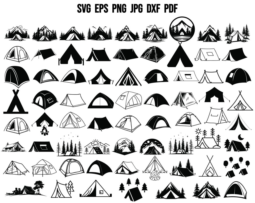 Camping SVG | Camping Tent SVG | Tent Silhouette | Camping Silhouette ...