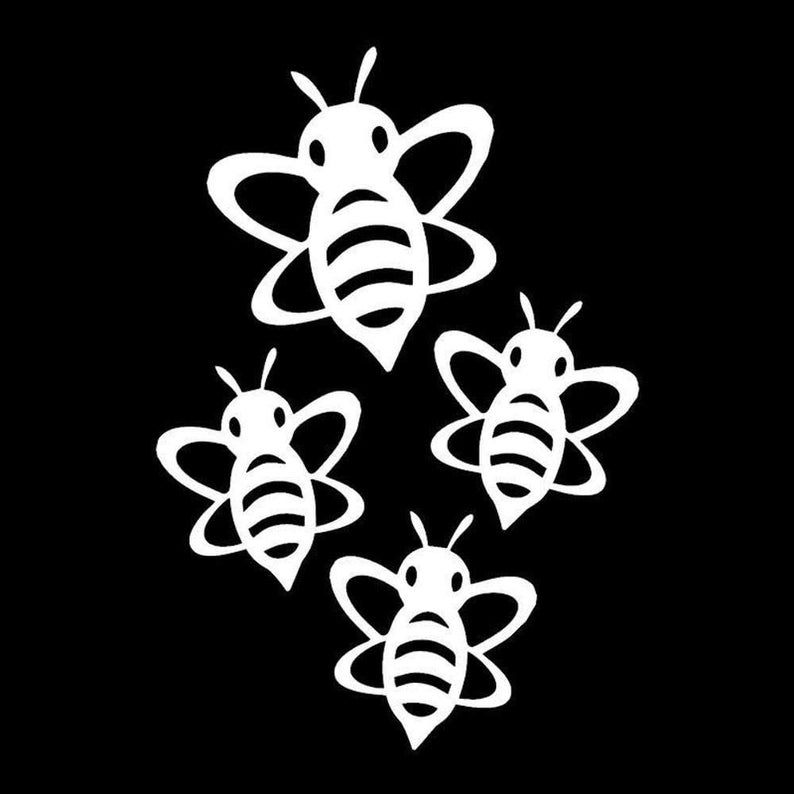 Flying Bumble Bees Design Fun Window Bumper Vinyl Decal Sticker,black ...