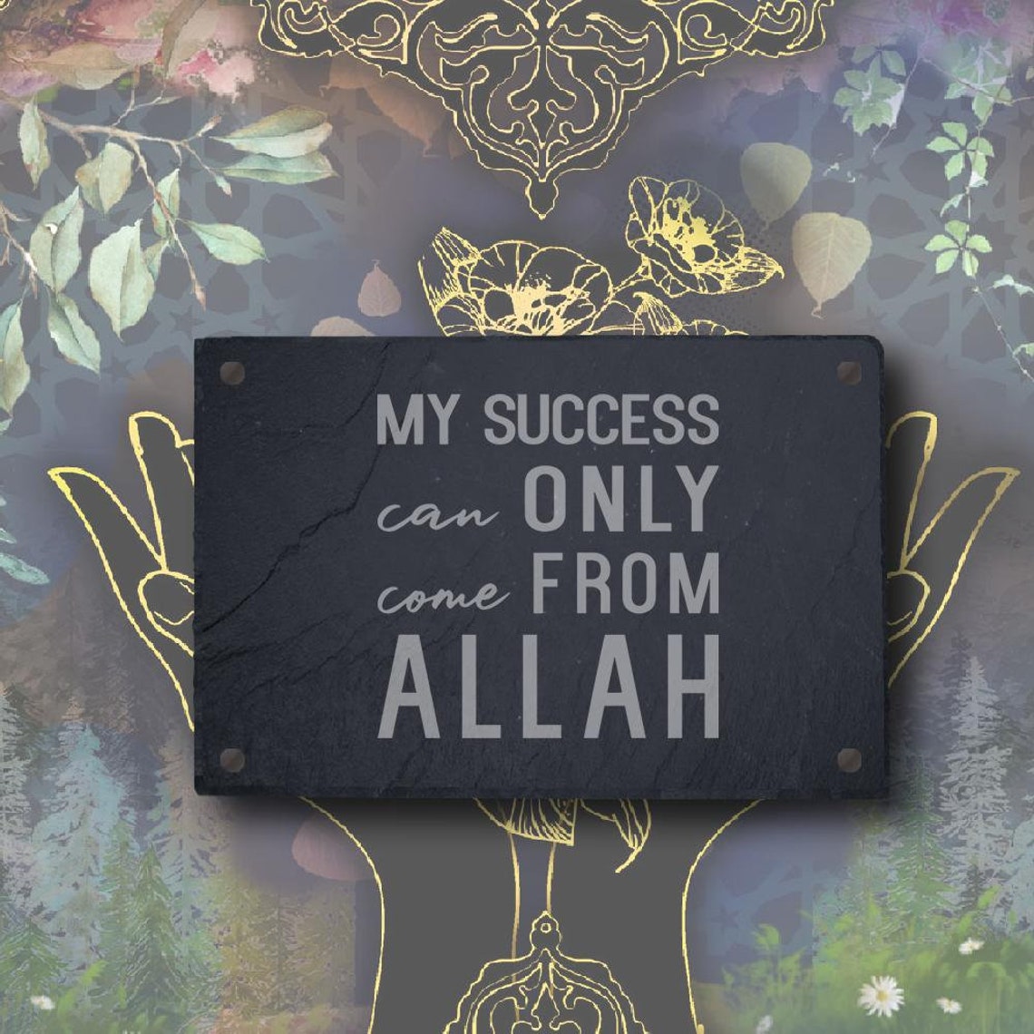 My Success From Allah Islamic Inspirational Quote Typography Hanging ...