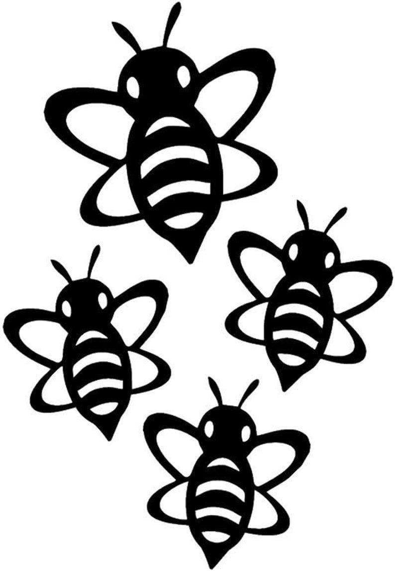 Flying Bumble Bees Design Fun Window Bumper Vinyl Decal Sticker,black ...