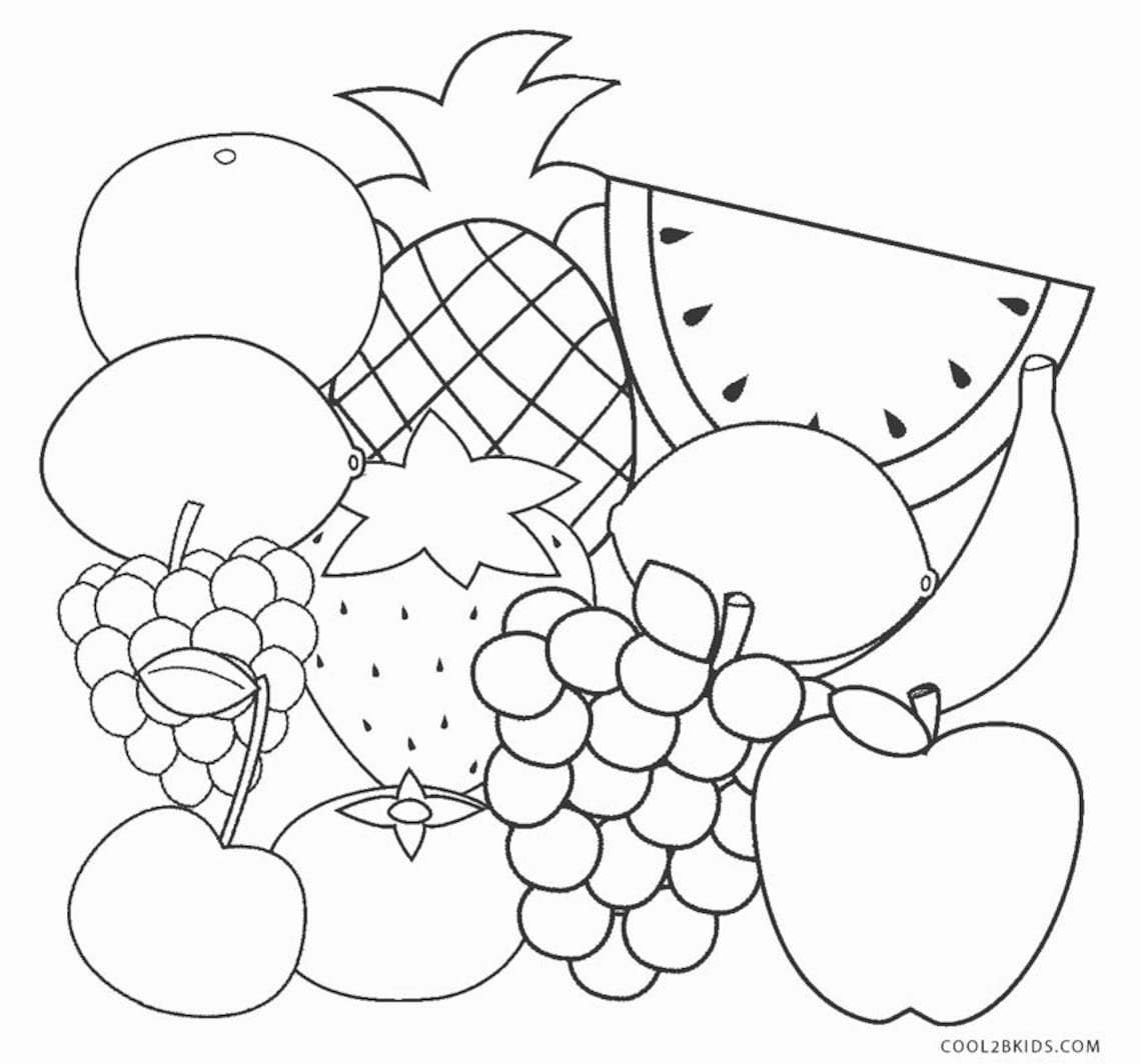 15 Pages Fun Fruit Coloring Book - Etsy