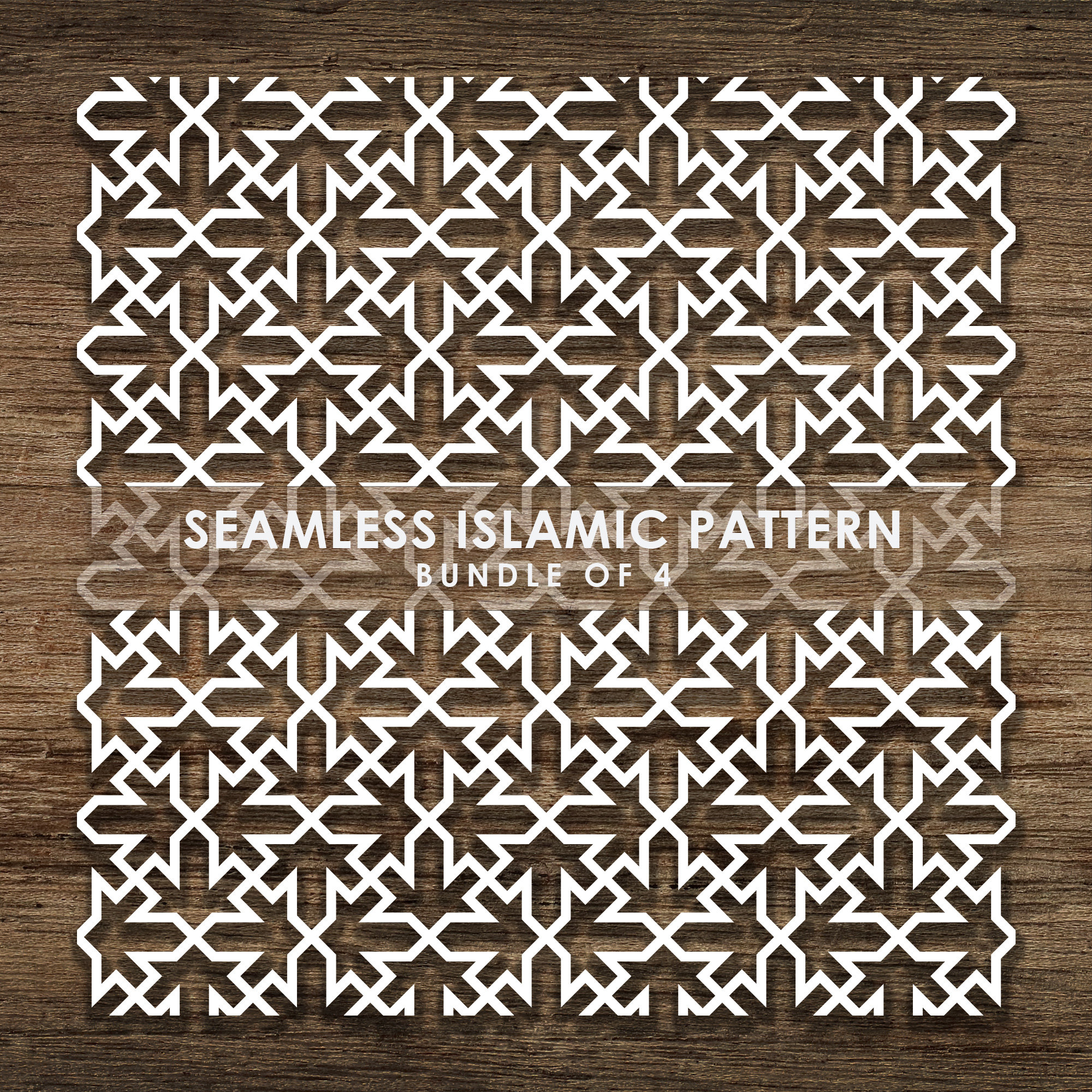 Bundle of 4 Seamless Islamic SVG Pattern, Line Pattern, Islamic Pattern ...