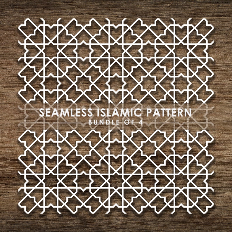 Bundle of 4 Seamless Islamic SVG Pattern, Line Pattern, Islamic Pattern ...
