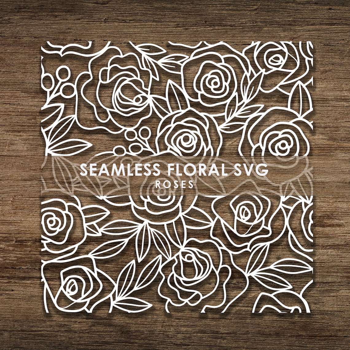 Seamless Floral Roses Flower SVG Pattern, Cut File Cricut, Cnc Cut File ...