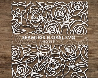 Seamless Rose Pattern SVG Floral Pattern SVG Seamless - Etsy