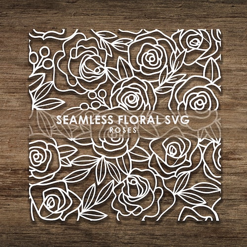 Seamless Floral Roses Flower SVG Pattern Cut File Cricut Cnc - Etsy