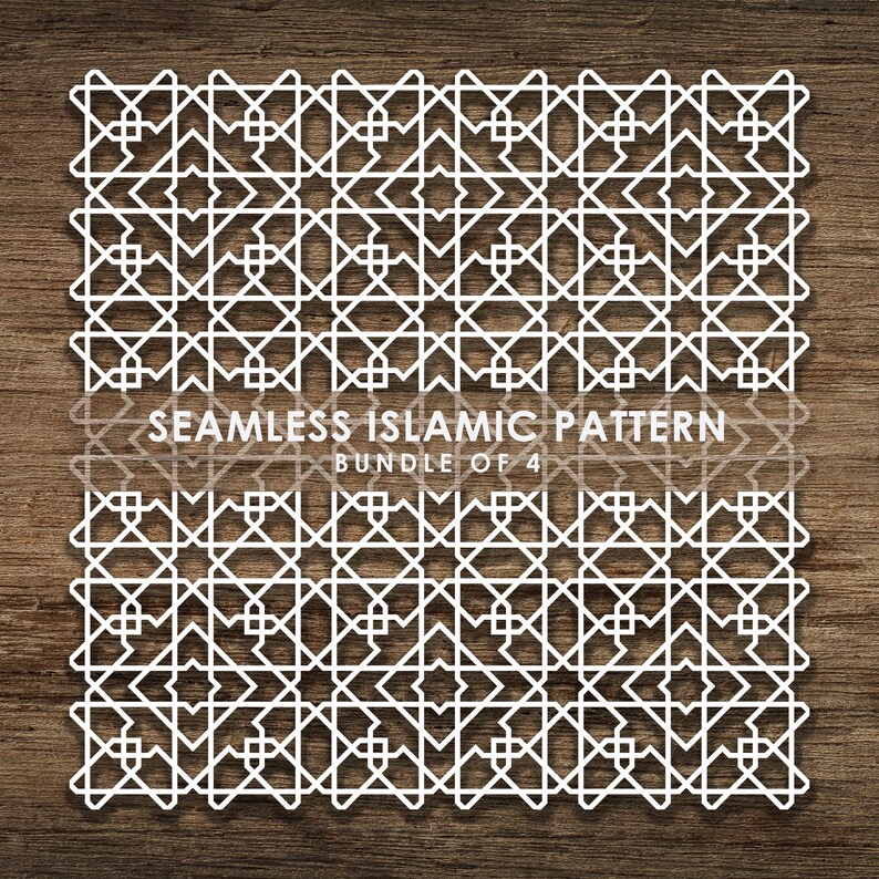 Bundle of 4 Seamless Islamic SVG Pattern, Line Pattern, Islamic Pattern ...