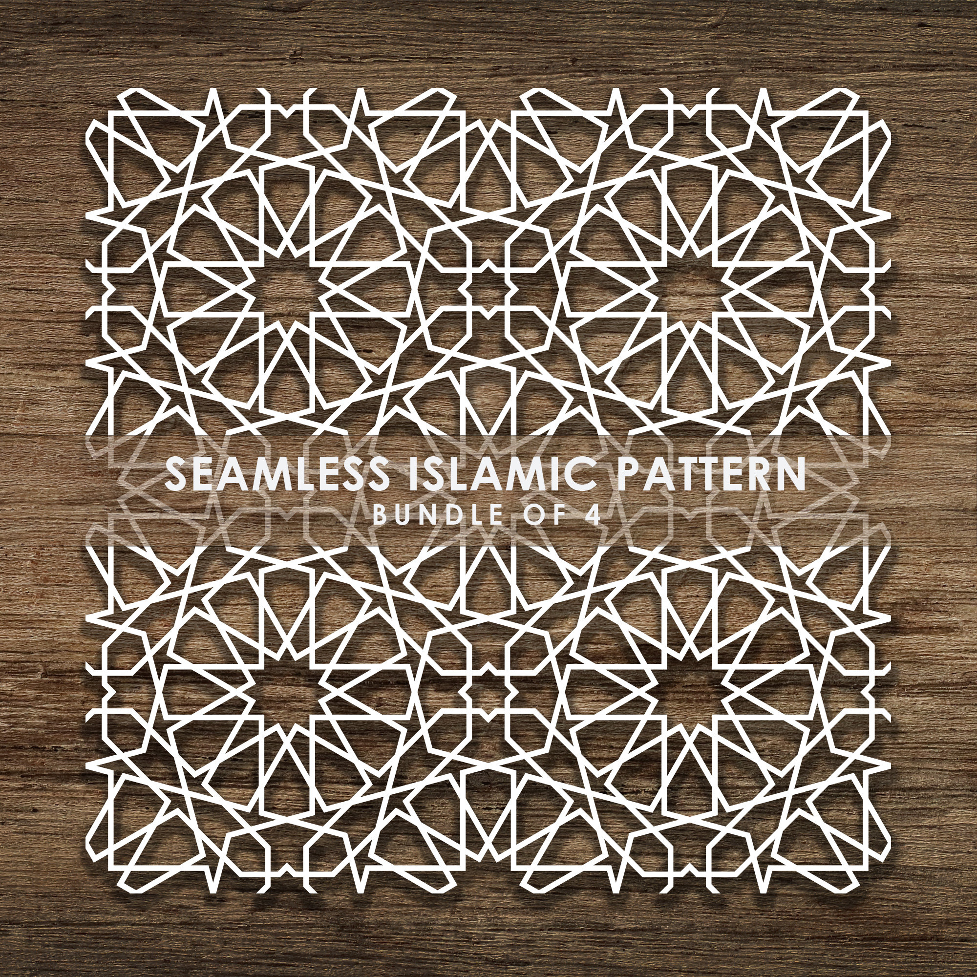 Bundle of 4 Seamless Islamic SVG Pattern, Line Pattern, Islamic Pattern ...