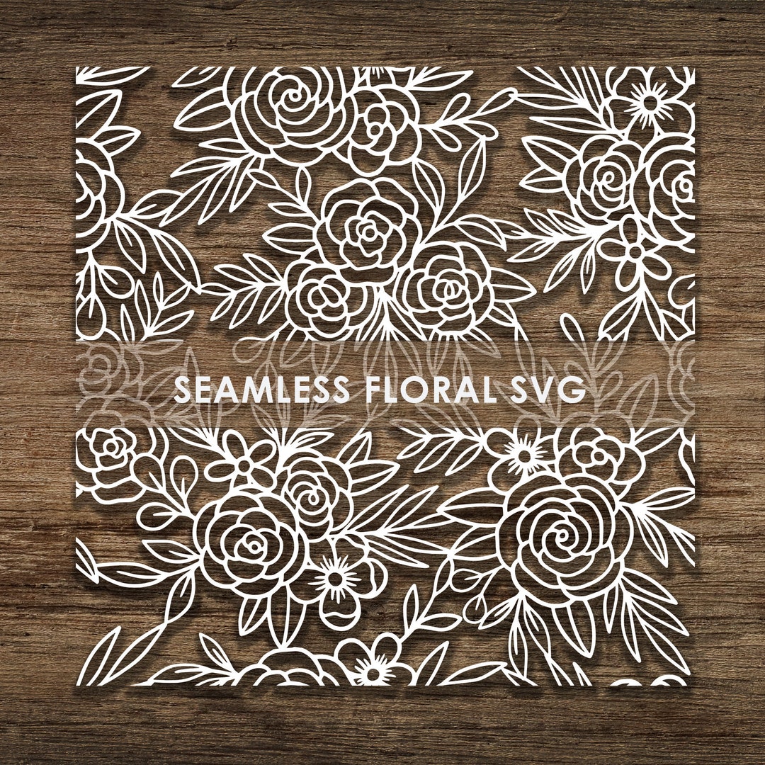 Seamless Floral Flower Leave SVG Pattern, Cut File Cricut, Cnc Cut File ...
