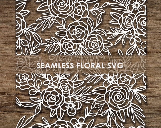 Seamless Floral Flower Leave SVG Pattern, Cut File Cricut, Cnc Cut File ...