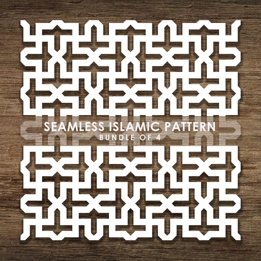 Bundle of 4 Seamless Islamic SVG Pattern, Line Pattern, Islamic Pattern ...