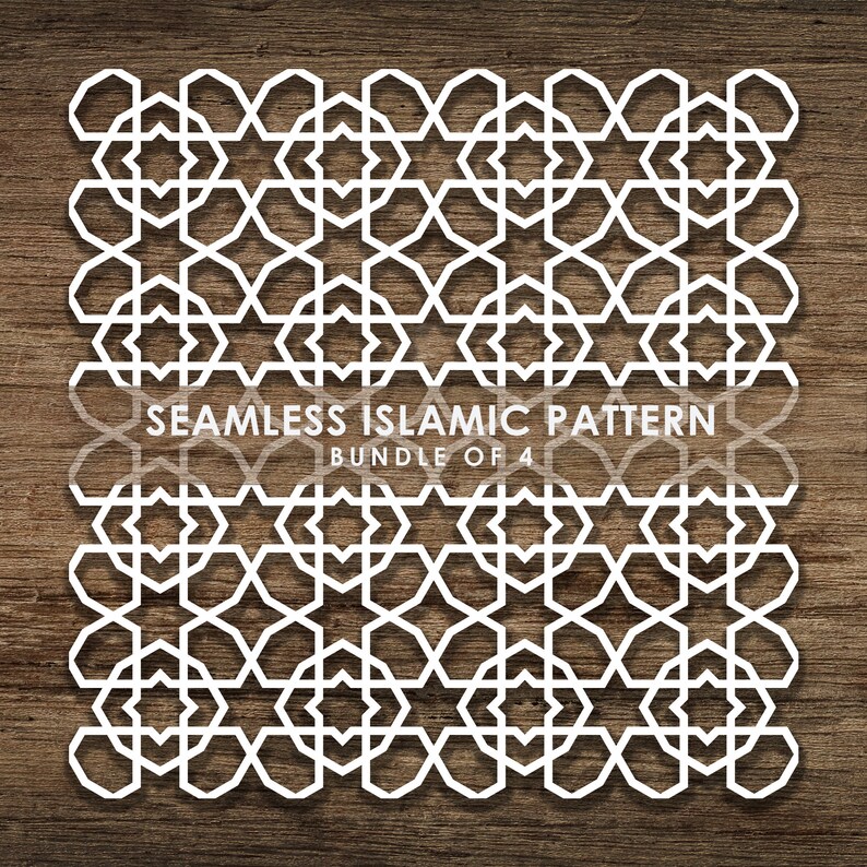 Bundle of 4 Seamless Islamic SVG Pattern, Line Pattern, Islamic Pattern ...