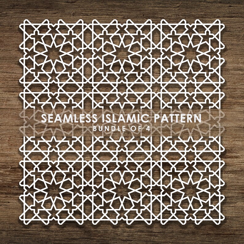 Bundle of 4 Seamless Islamic SVG Pattern, Line Pattern, Islamic Pattern ...