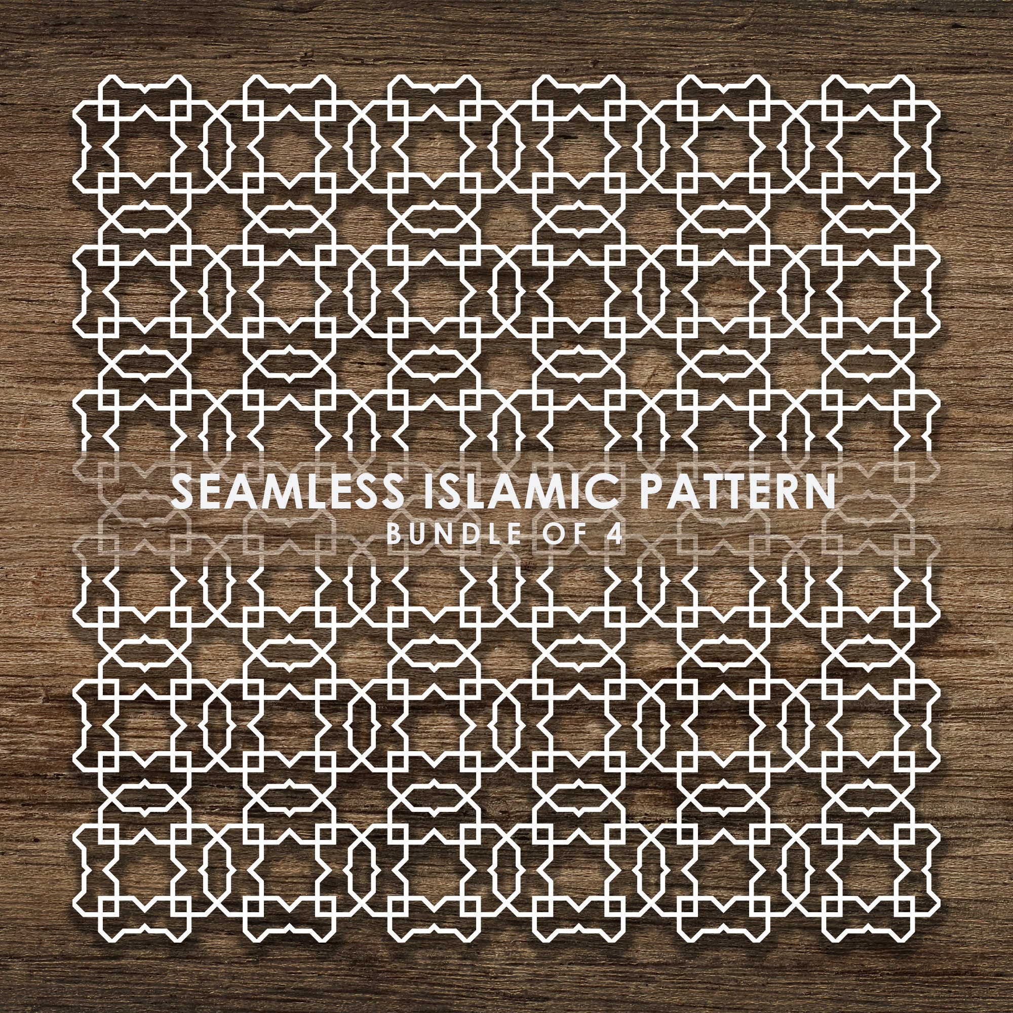 Bundle of 4 Seamless Islamic SVG Pattern, Line Pattern, Islamic Pattern ...