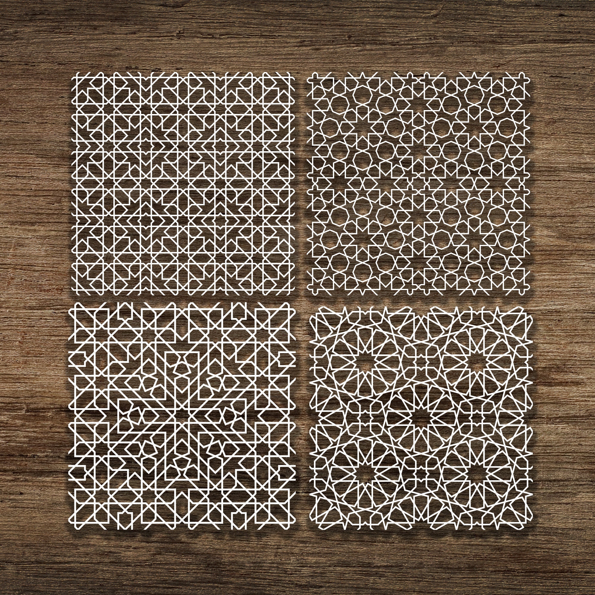 Bundle of 4 Seamless Islamic SVG Pattern, Line Pattern, Islamic Pattern ...