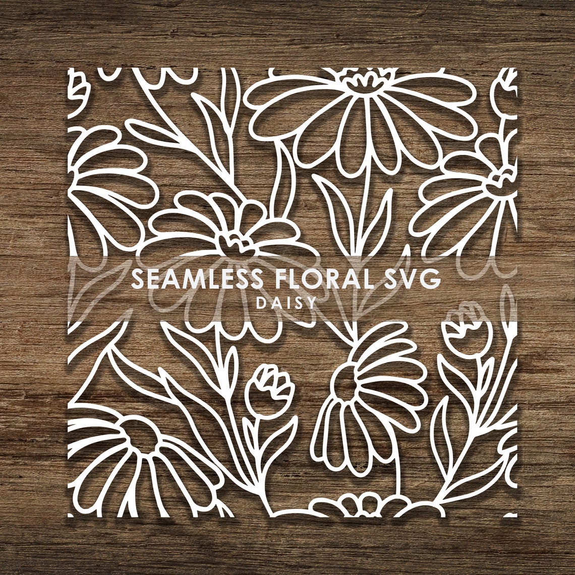 Daisy Seamless Floral Flower Leave SVG Pattern, Cut File Cricut, Cnc ...