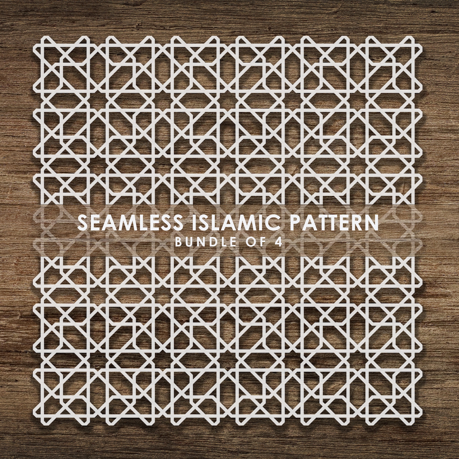 Bundle of 4 Seamless Islamic SVG Pattern, Line Pattern, Islamic Pattern ...