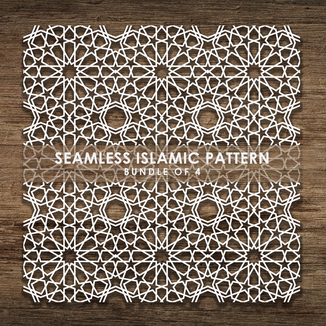 Bundle of 4 Seamless Islamic SVG Pattern, Line Pattern, Islamic Pattern ...