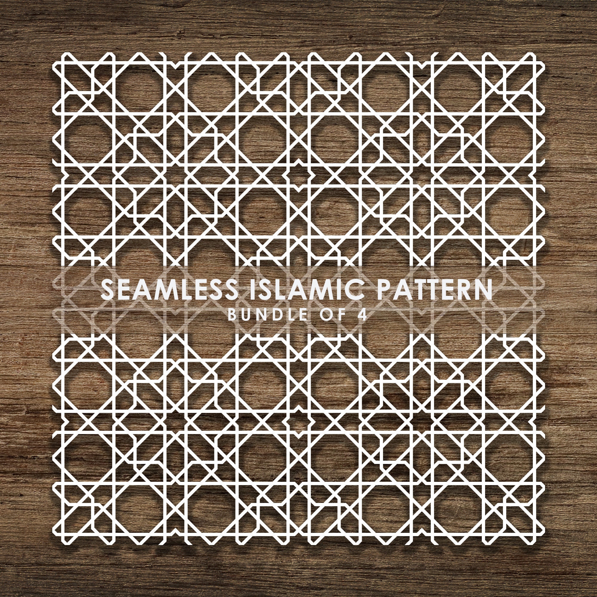 Bundle of 4 Seamless Islamic SVG Pattern, Line Pattern, Islamic Pattern ...