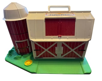 Vintage 2000 Fisher-price Little People Farm Barn Playset W/sounds & 12 ...