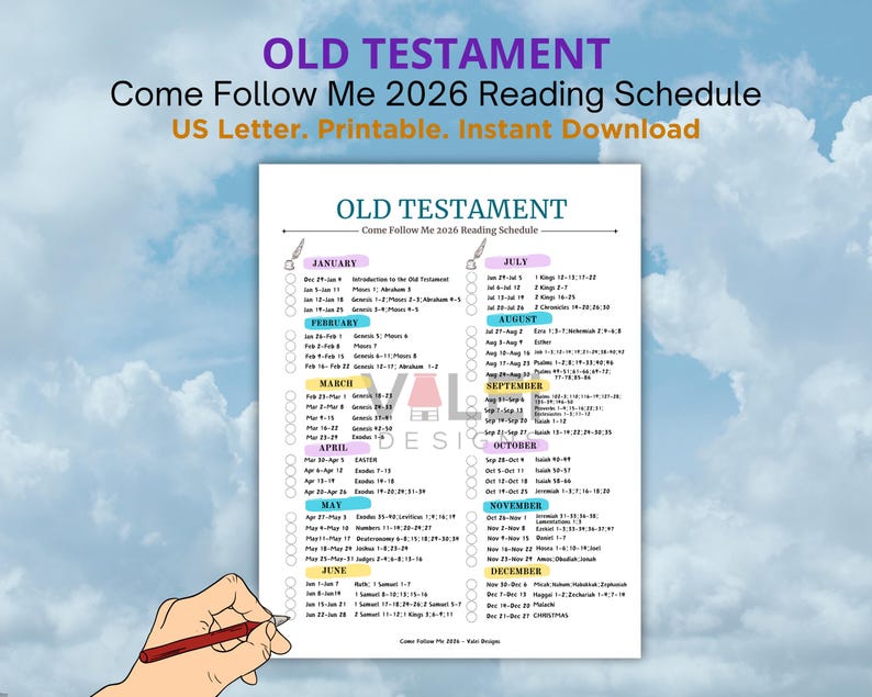 Old Testament Come Follow Me 2026 Reading Tracker | LDS Study | LDS ...