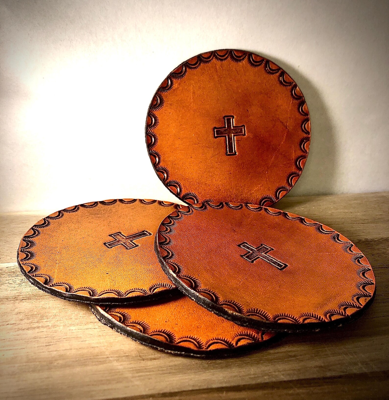 Coasters With Cross, 4ct - Etsy