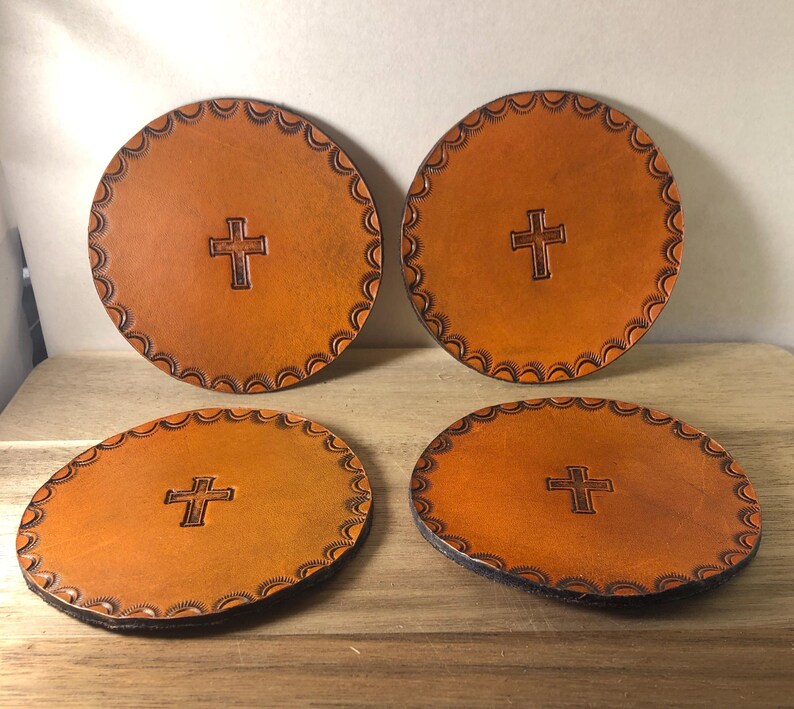 Coasters With Cross, 4ct - Etsy
