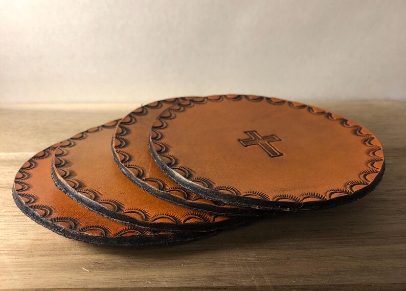Coasters With Cross, 4ct - Etsy