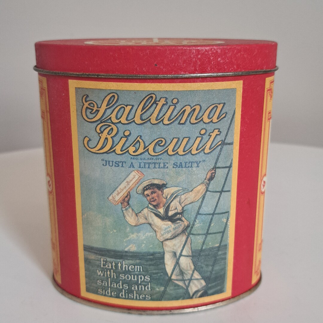 Vintage 1992 Saltina Biscuit Nabisco Tin Just A Little Salty Cracker ...