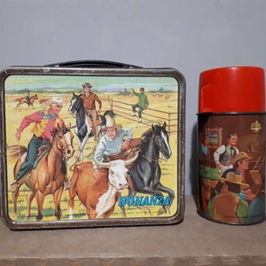 Vintage 1965 Bonanza Metal Lunchbox and Thermos RARE Canadian Edition ...