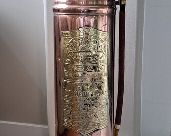 Vintage Brass COPPER FIRE EXTINGUISHER, General Quick Aid Fire Guard S ...