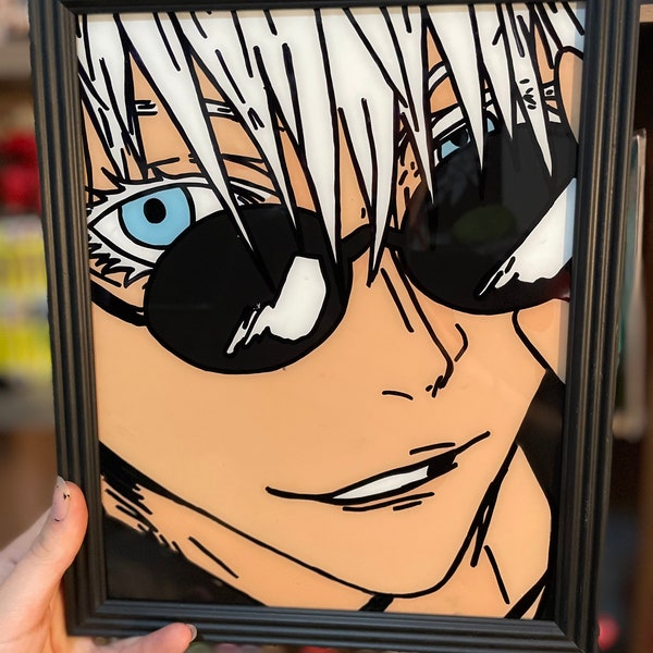 Gojo Satoru Glass Painting - Etsy