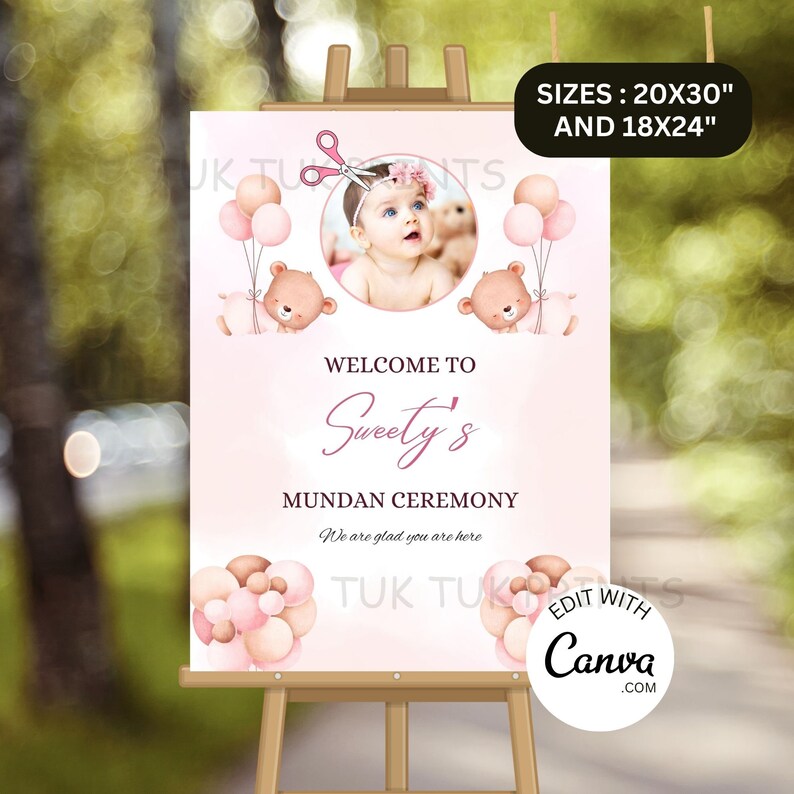 Editable Mundan Ceremony Welcome Sign: Hindu Sanskar (digital Download ...