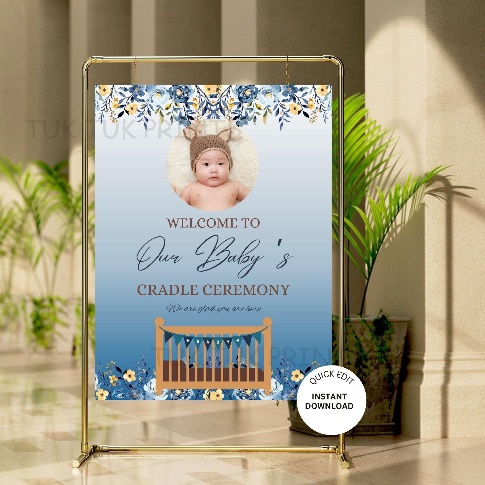 Editable Cradle Ceremony Welcome Sign: Baby Naming (digital Download ...