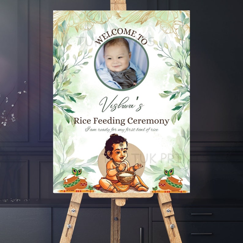 Rice Feeding Ceremony Welcome Sign , Annaprasan Sign, Weaning Ceremony ...