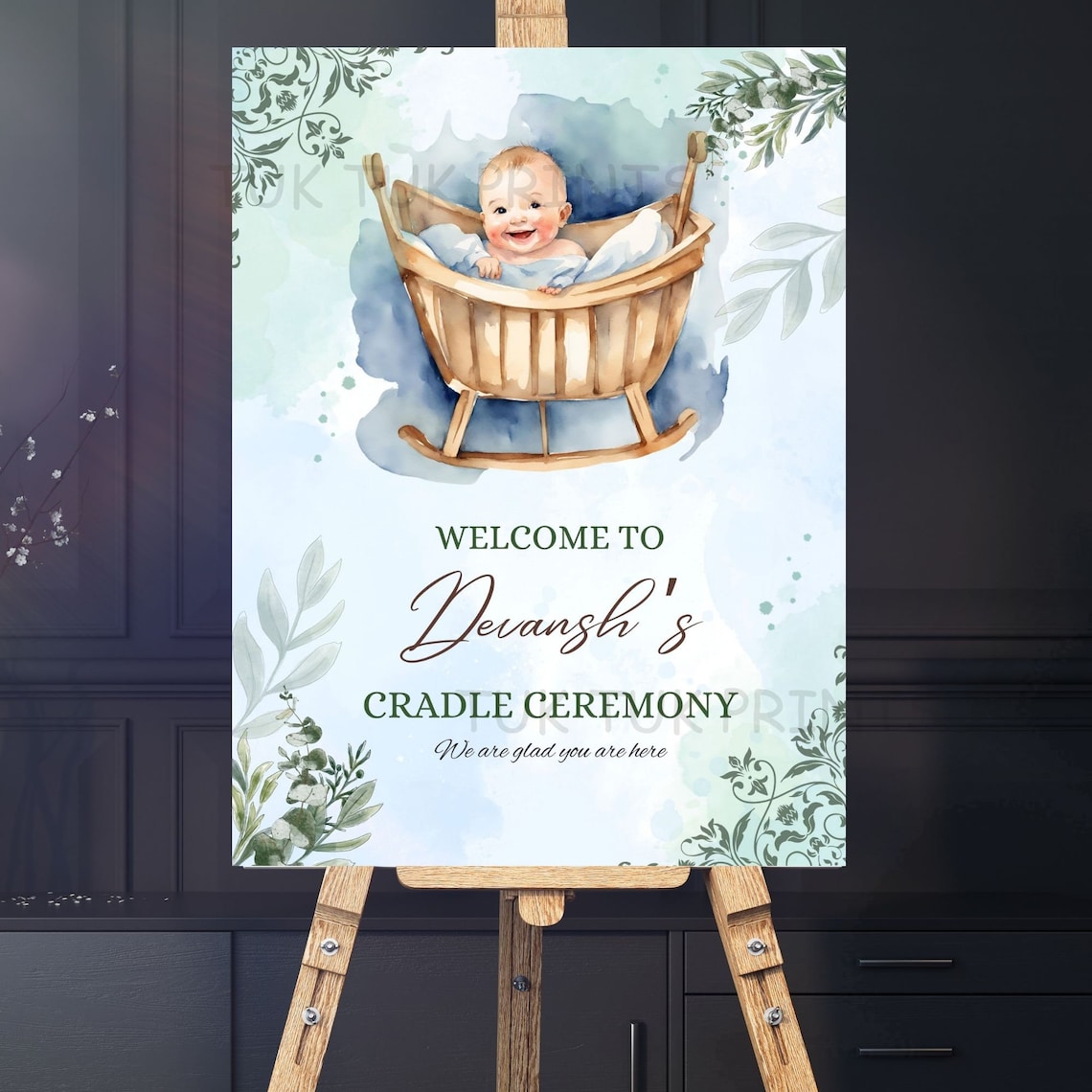 Cradle Ceremony Welcome Sign: Editable Baby Naming Sign (digital ...