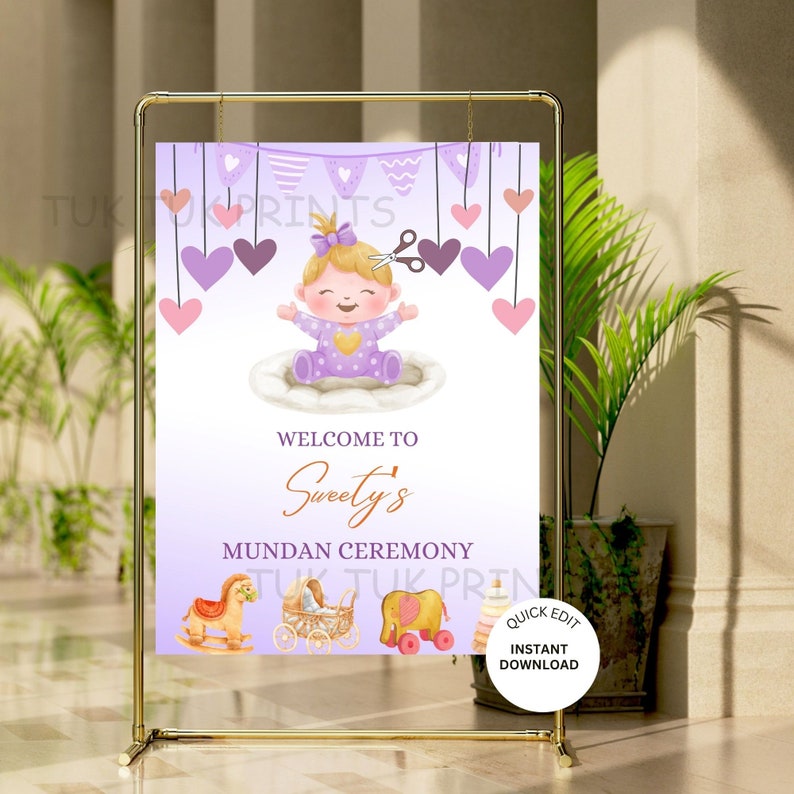 Mundan Ceremony Welcome Sign , Tonsure Ceremony Sign, Hindu Mundan ...