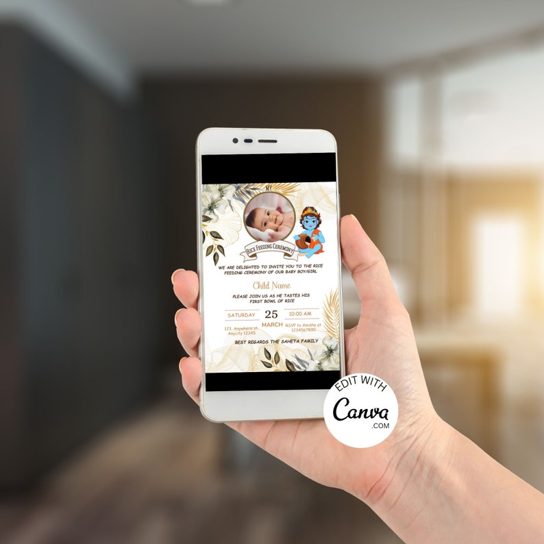 Annaprasan Invitation: Hindu Rice Feeding Ceremony (digital Download ...