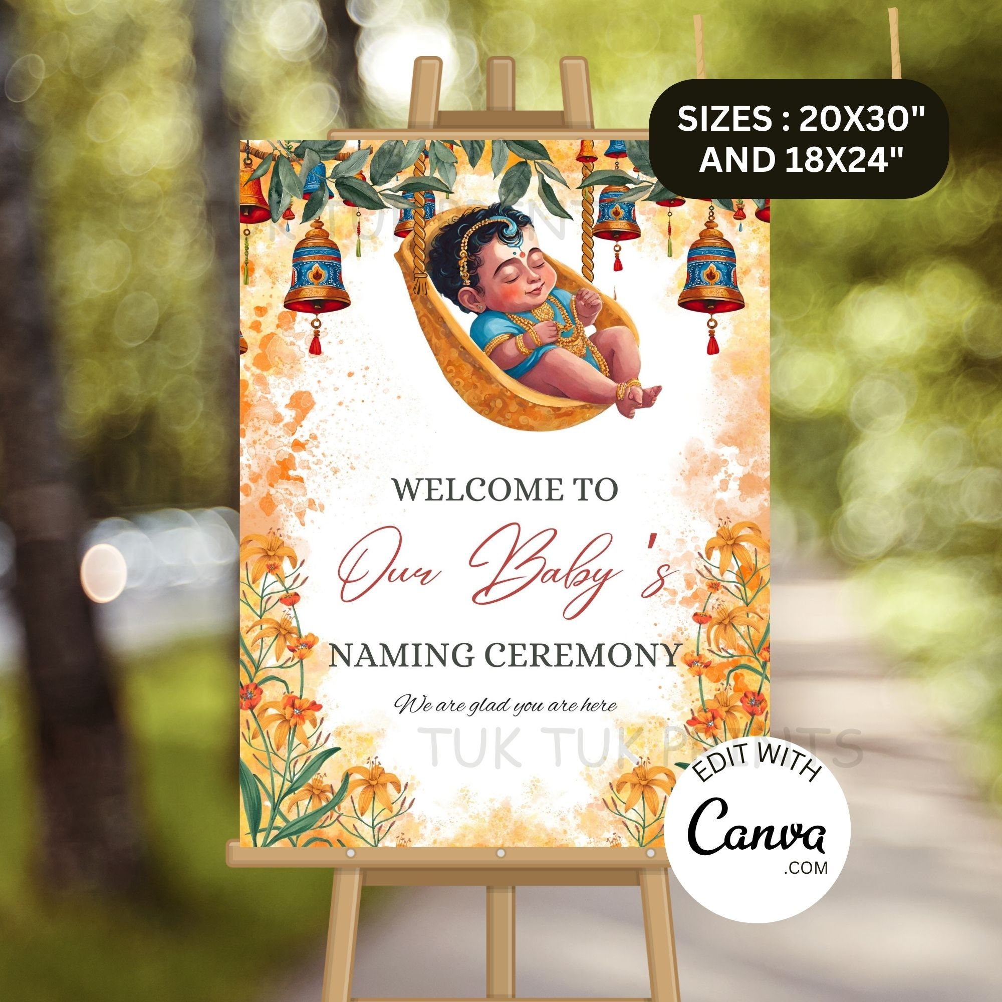 Naming Ceremony Welcome Sign , Cradle Ceremony Sign, Baby Naming ...
