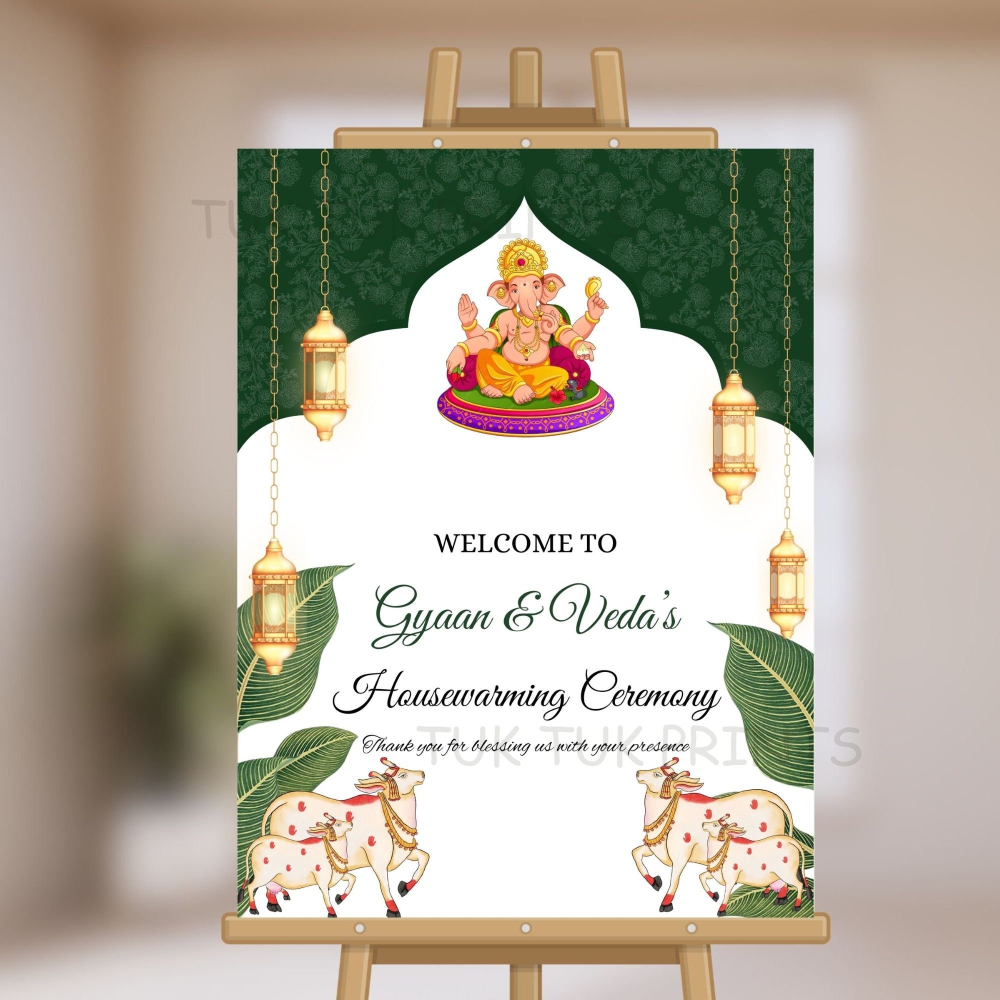 Gruhapravesha Sign, Indian Housewarming Editable Sign, Griha Pravesha ...