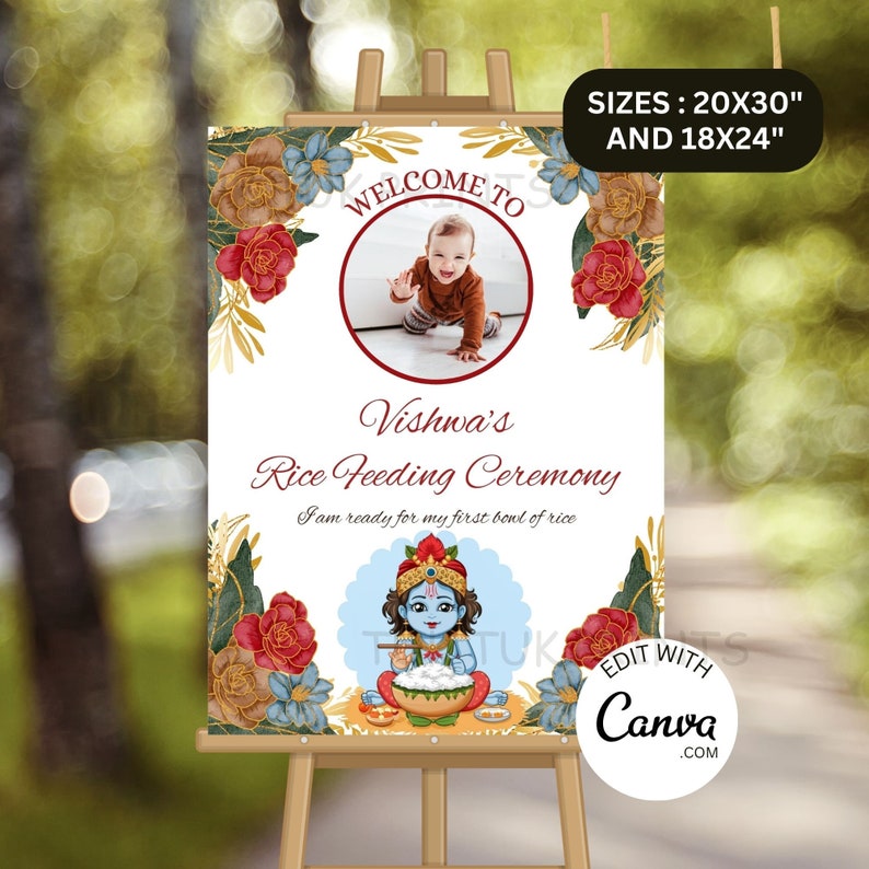 Editable Rice Feeding Ceremony Welcome Sign (digital Download) - Etsy