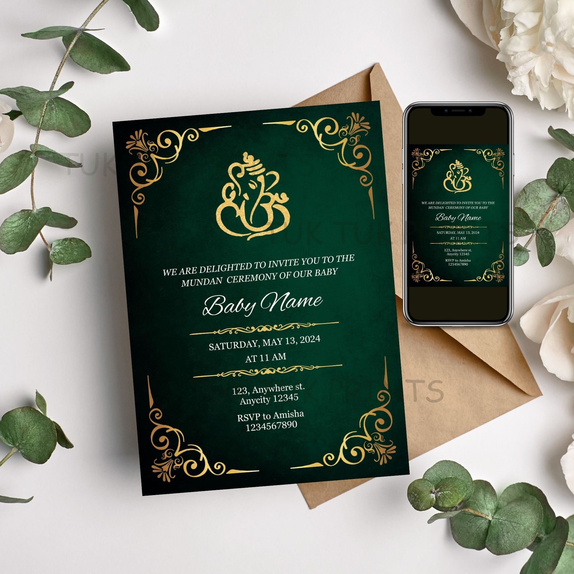 Editable Hindu Mundan Ceremony Invitation (digital Invite) - Etsy