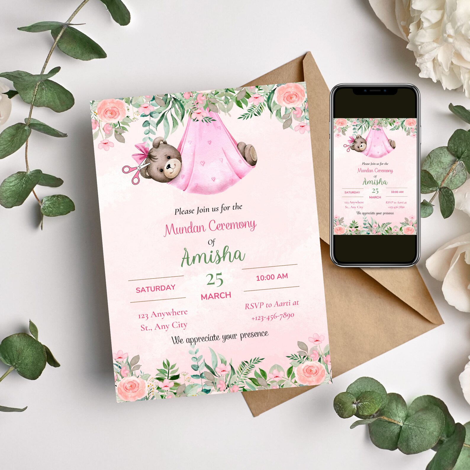 Mundan Ceremony Invitation , Tonsure Invitation, Hindu Mundan Sanskar ...